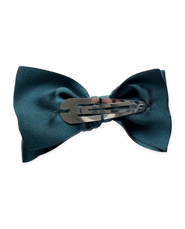 Large Forest Green Satin Bow - Eva's House - Baboushkini